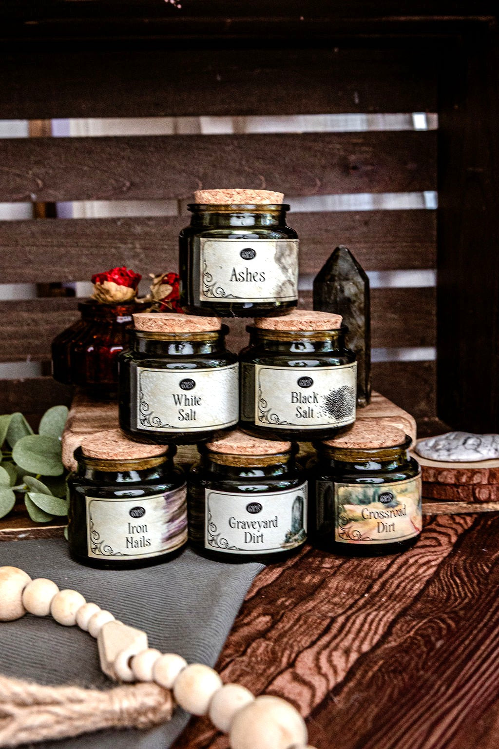 Ritual Elements Jars & Labels (Set of 6) – Tamed Wild